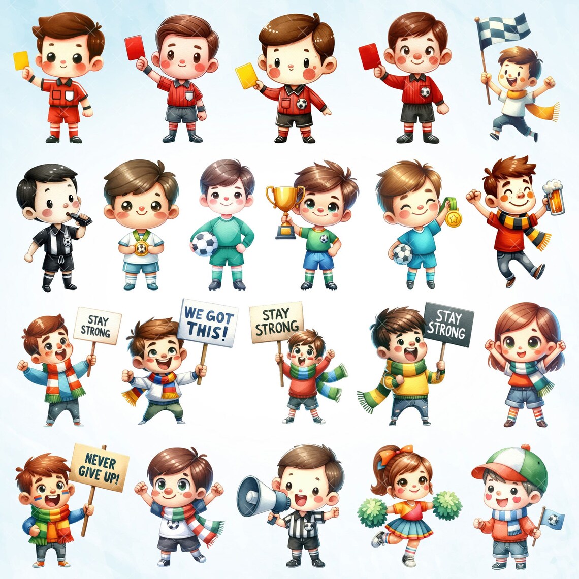 57 Watercolor Football Kids, Kids Football Art, Children Soccer ...