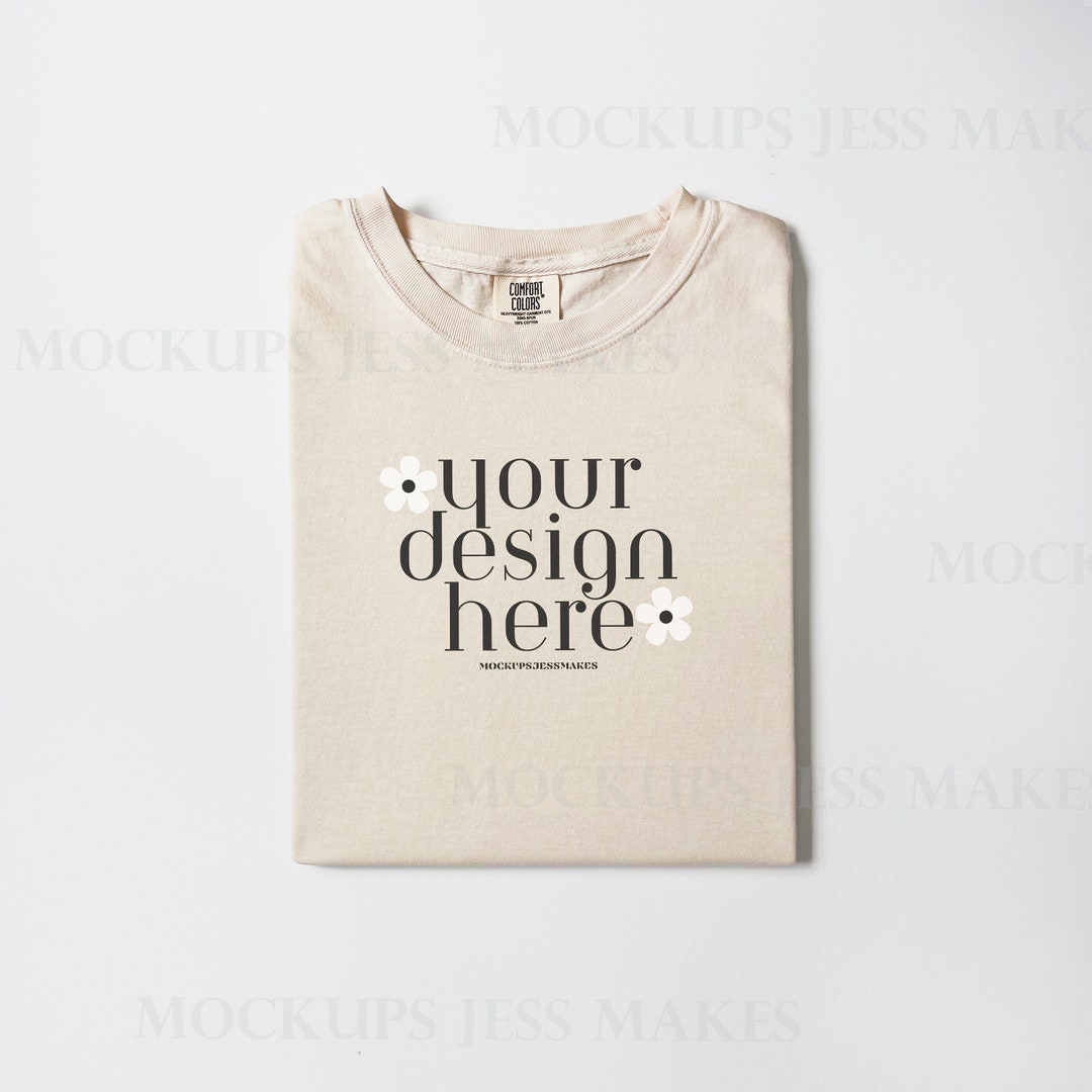 Ivory Flat Lay, Ivory Comfort Colors Mockup, Light Tshirt, Simple Fall ...