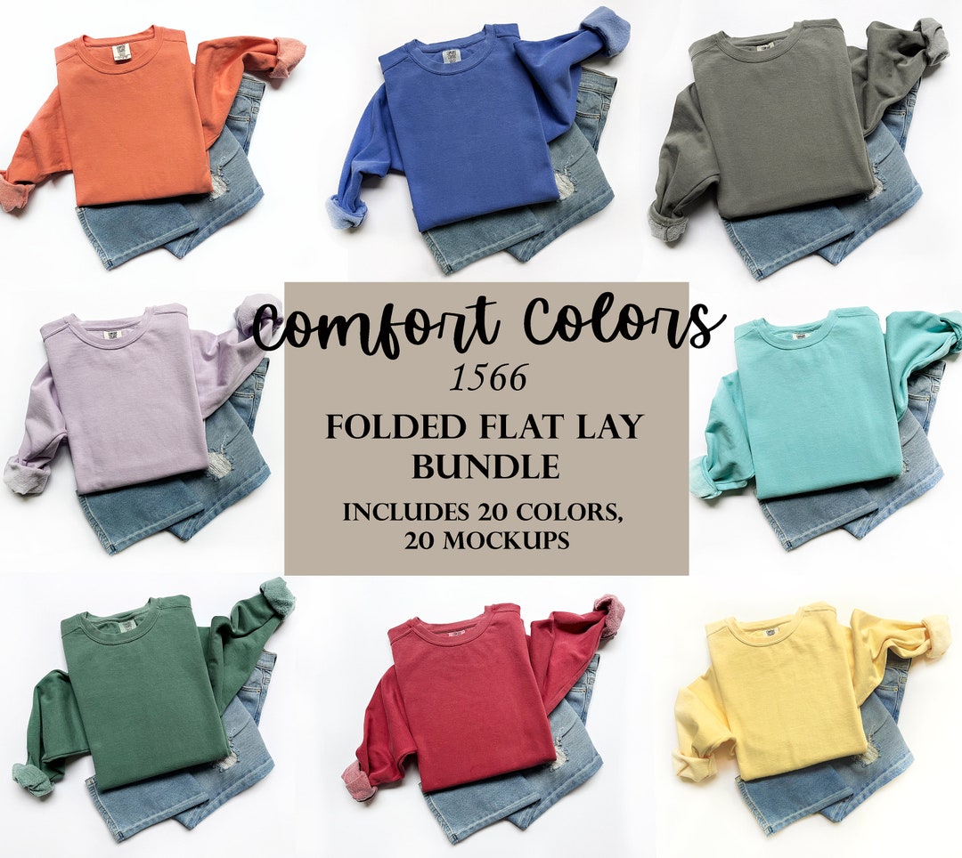Comfort Colors 1566 Folded Flat Lay All Colors Bundle - Includes ALL 20 ...