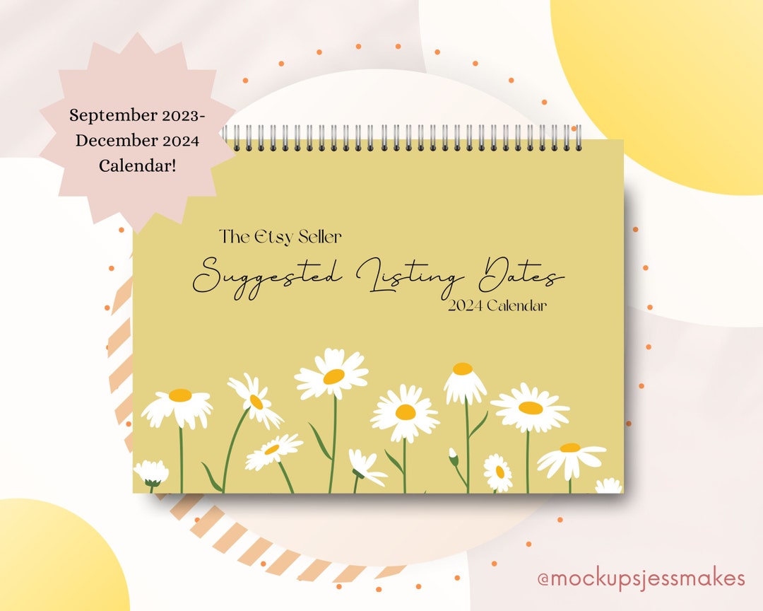 Suggested Listing Dates Calendar, Calendar for Etsy Sellers, Stay on ...