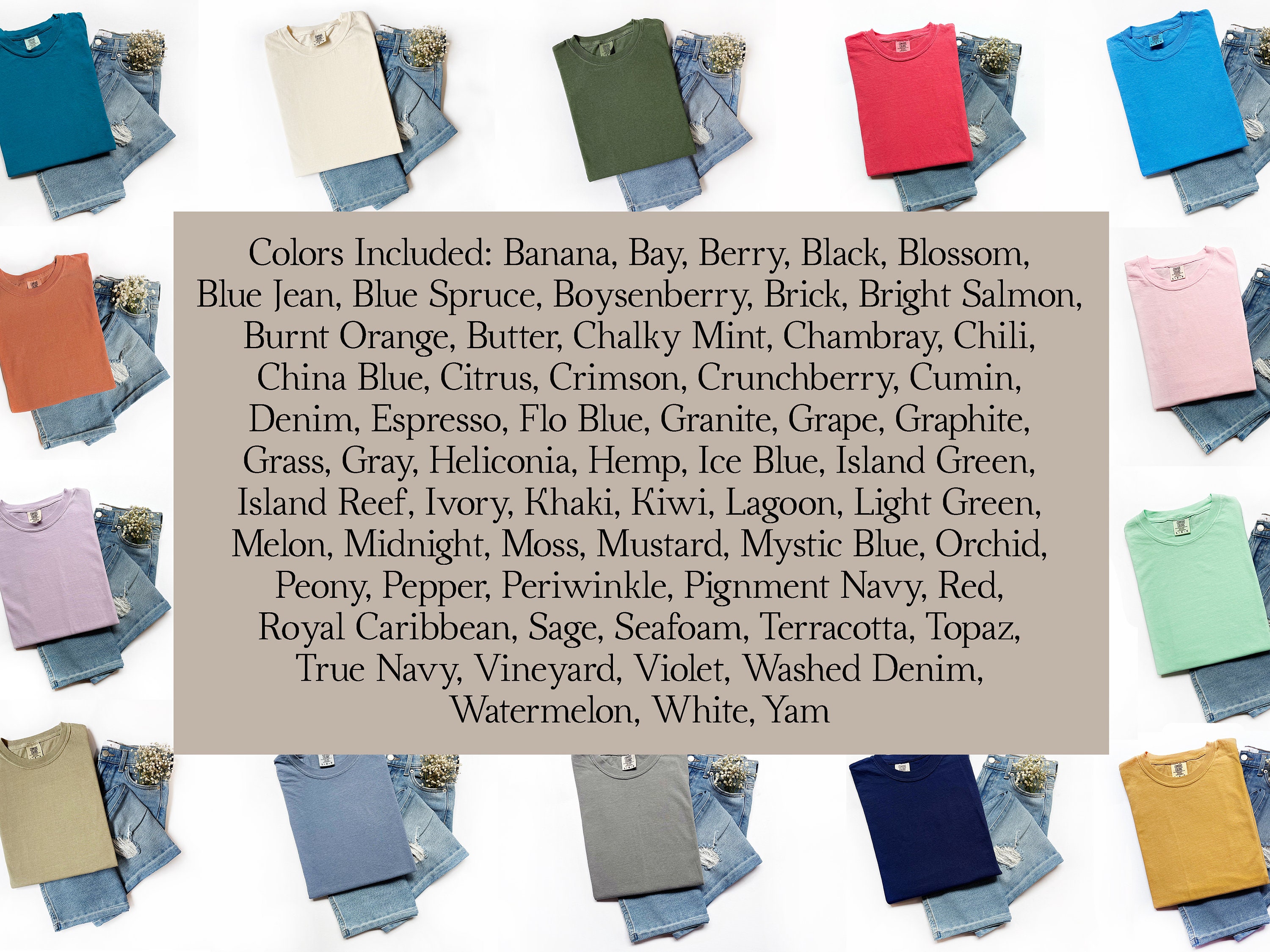 Comfort Colors 1717 JPG Mockup Bundle, Minimalist Mockup Images, Folded ...