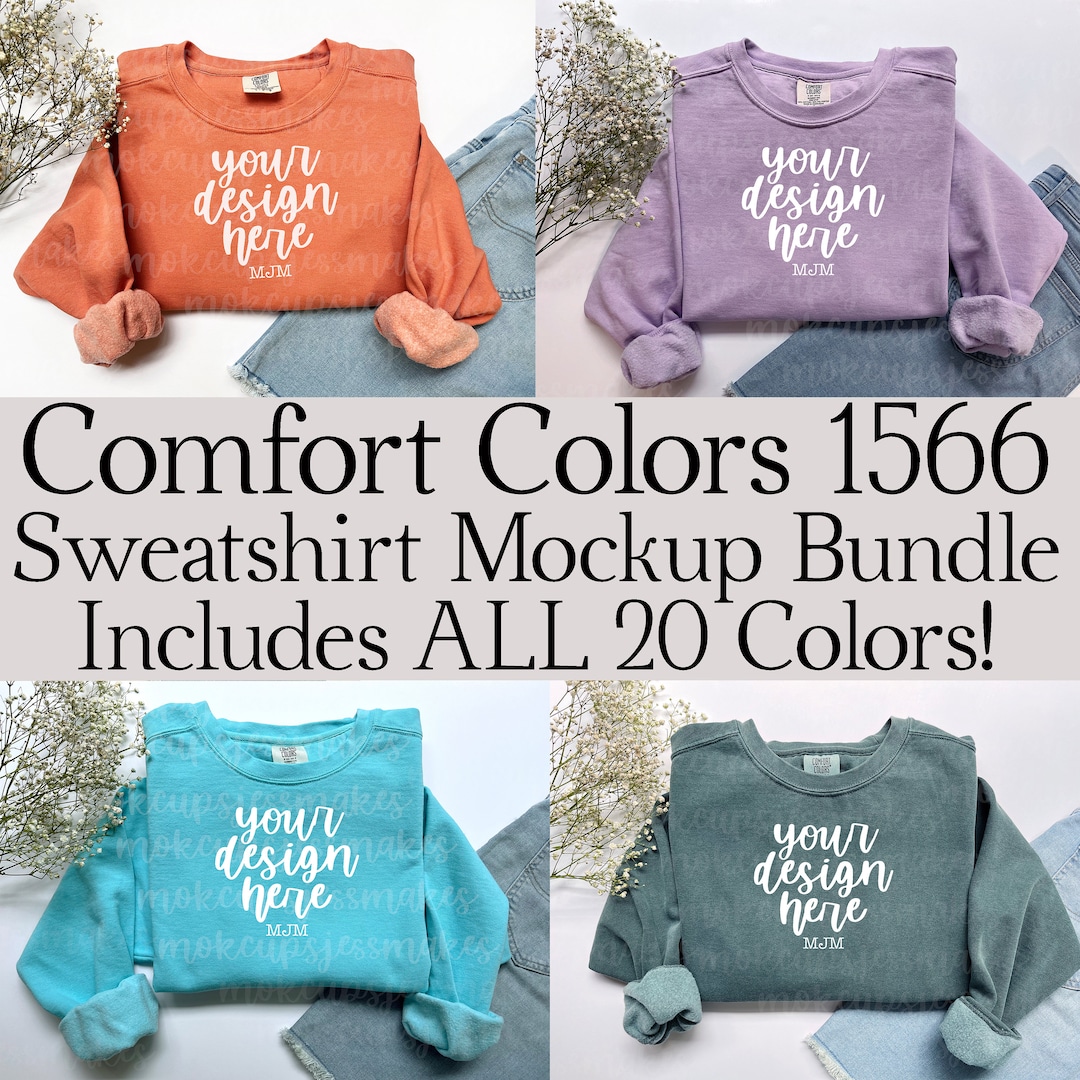 Comfort Colors 1566 Full Bundle - Includes ALL 20 Sweatshirt Colors ...