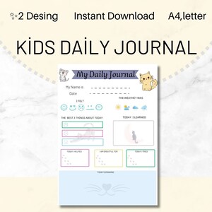 Kids Daily Journal | Printable Kids Journal | DIY Animal Pages | Diary ...