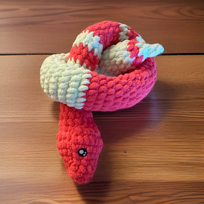 Handmade Finished Crocheted Emotional Support Snake Crocheted Snake ...