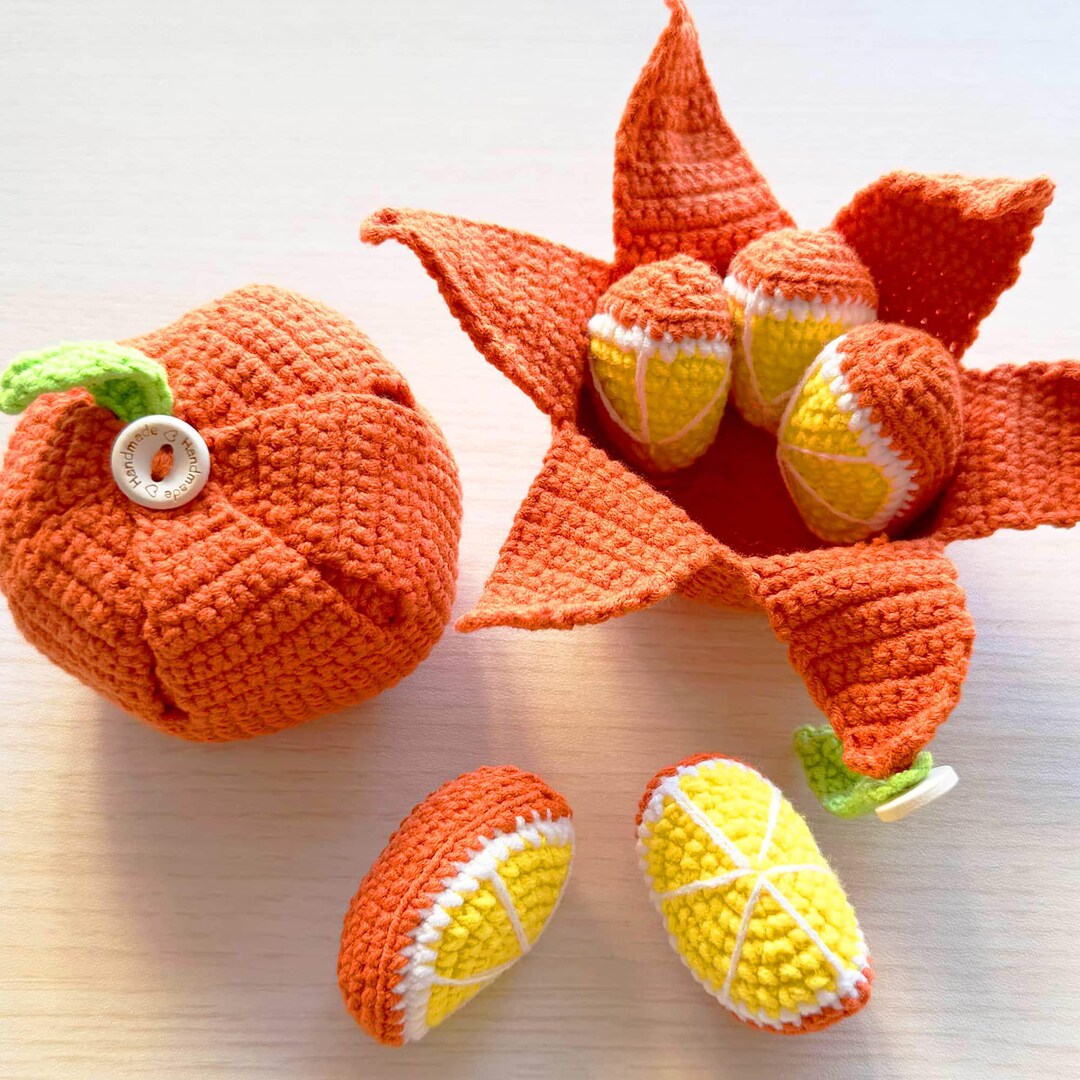 Handmade Crochet Orange | Mandarin | Interactive Plush Toy | Realistic ...