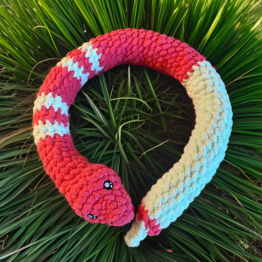 Handmade Finished Crocheted Emotional Support Snake | Crocheted Snake ...