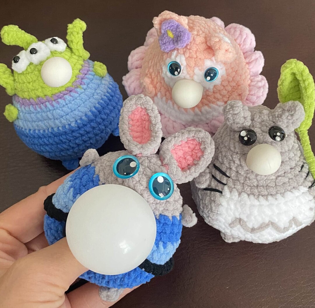 Handmade Finished Crochet Bubble Blowing Squeeze Toys | Cute Mouse ...