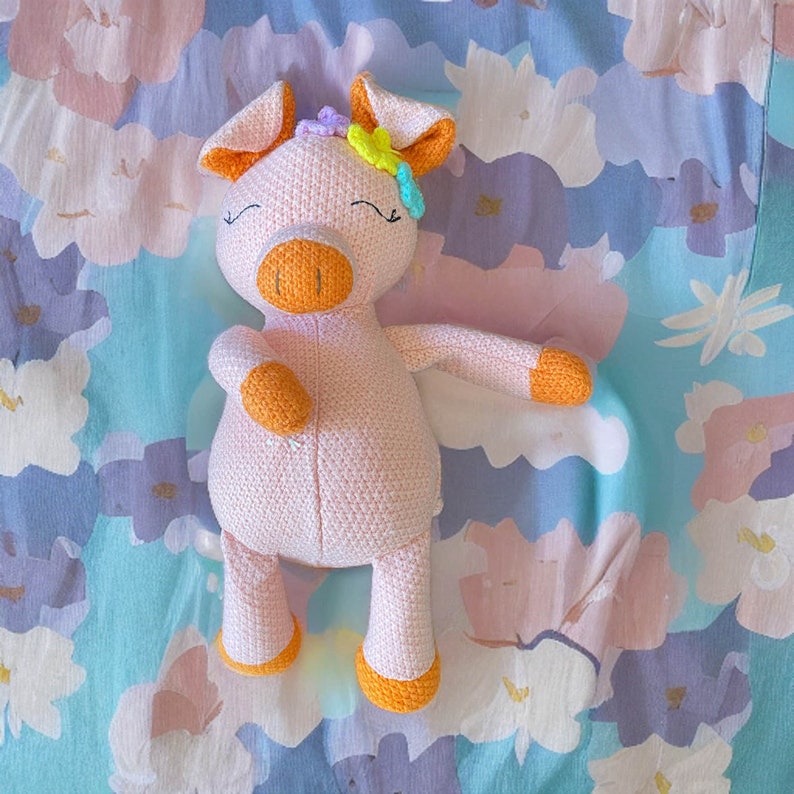 Crochet Textured Pig/moose Plushie Christmas Gift Pig/moose Stuffed ...