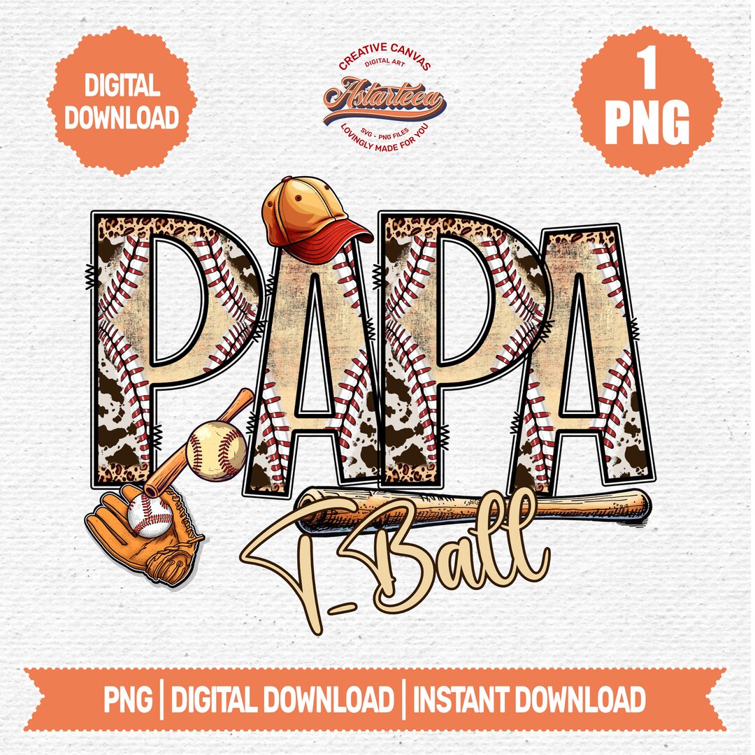 T-ball Papa Png | Baseball Dad Shirt| Doodle Letters PNG | T-ball Papa ...