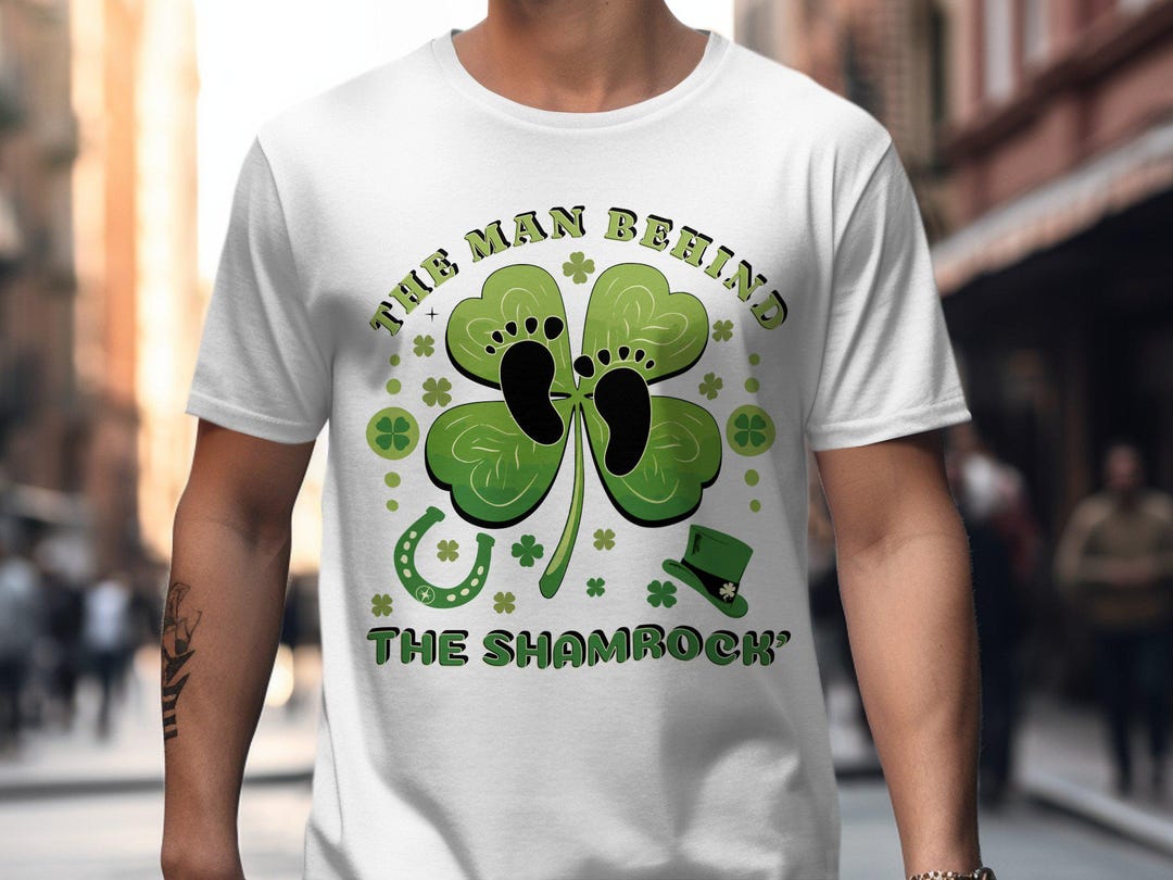 St Patricks Dad, PNG, Irish Shamrock, Clover Baby Footprint, Man Behind ...