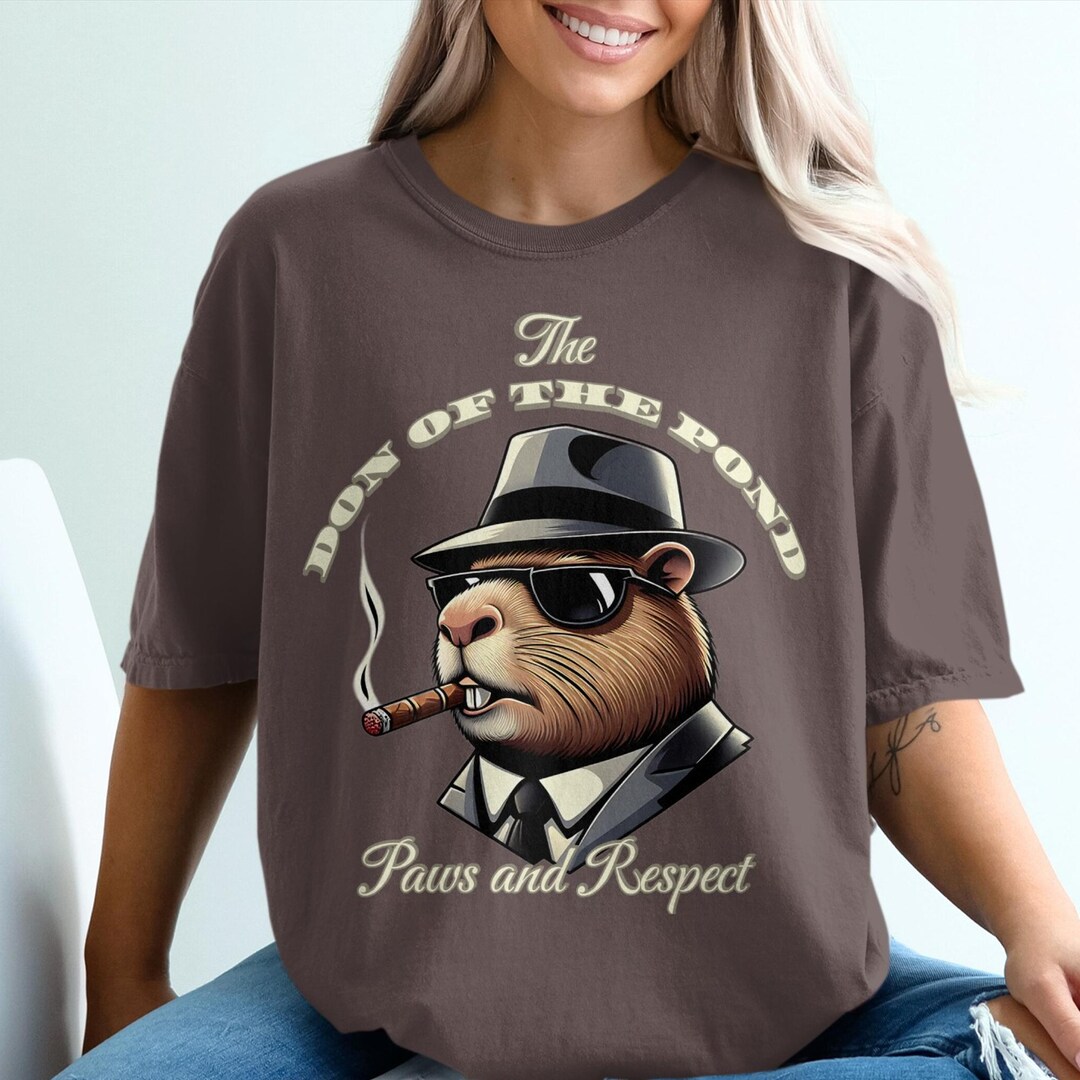 Funny Capybara Gangster PNG, Cartoon Animal Print, Mafia Style ...