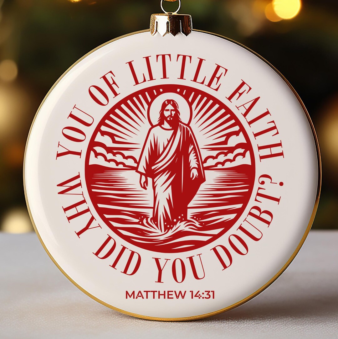 Jesus Walking on Water, Bible Verse, Matthew 14 31, Ornament Svg - PNG ...