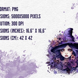 Cute Witch PNG | Mystical Watercolor | Magic Clip Art | Witchy Clip Art ...