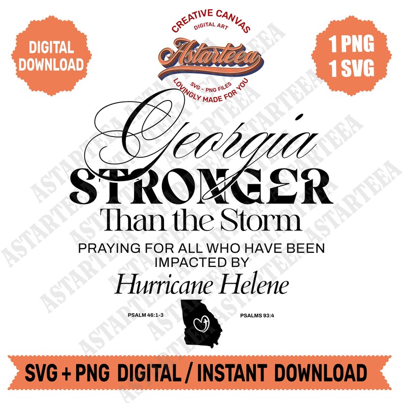 Georgia Stronger Than the Storm PNG, Svg, Hurricane Helene, Florida Map ...