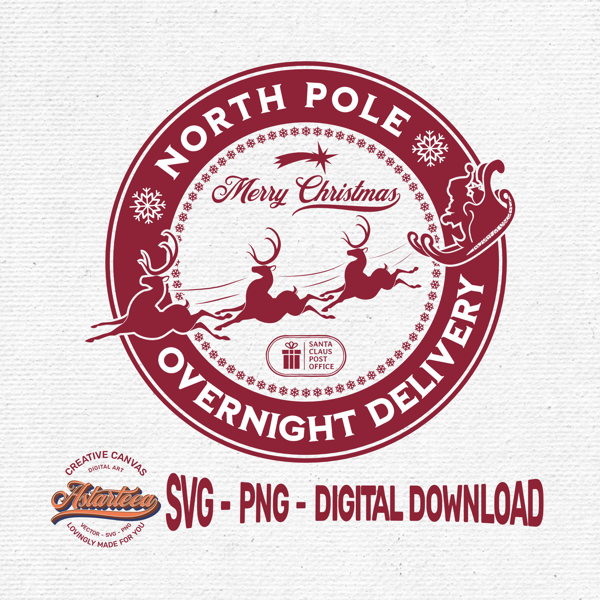 North Pole Stamps SVG Christmas Stamp Png North Pole Delivery Santa ...