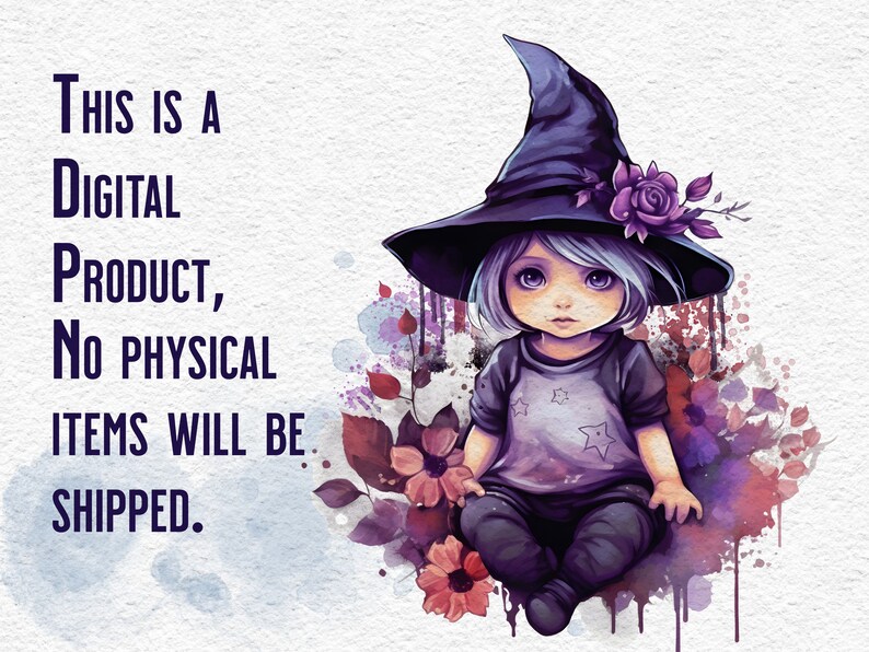 Cute Witch PNG | Mystical Watercolor | Magic Clip Art | Witchy Clip Art ...