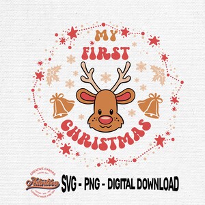 My First Christmas Svg | Baby Reindeer Png | Reindeer Christmas Svg ...