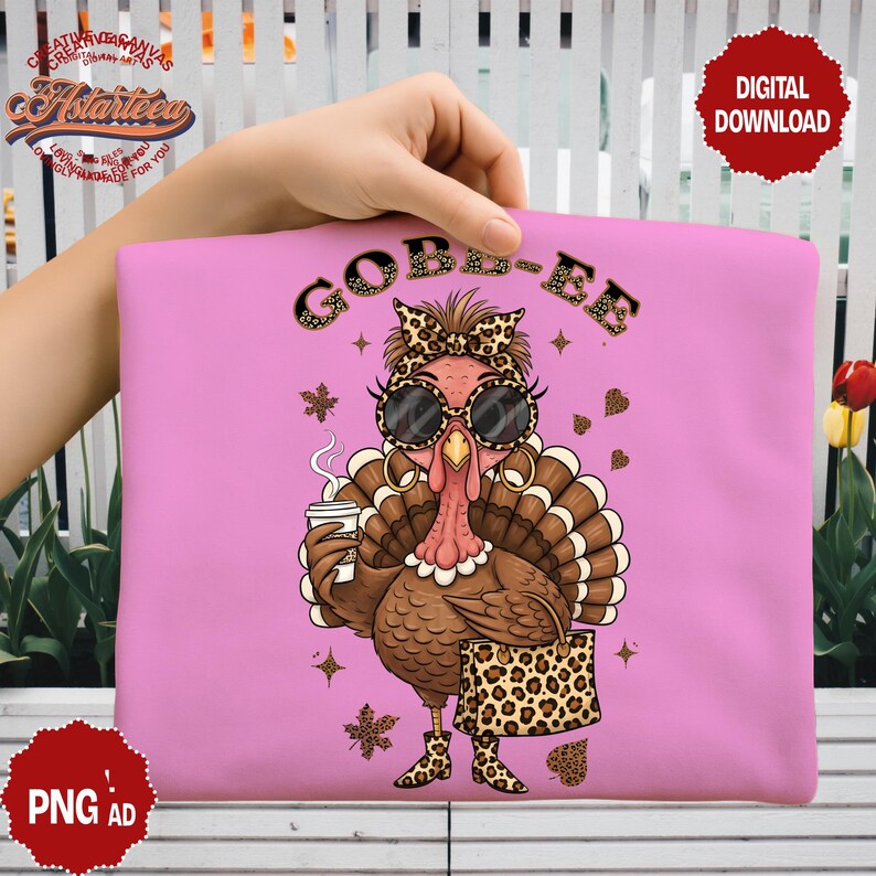 Bougie Glam Turkey Design, GOBB-EE Leopard Print Fall Humor, Funny ...