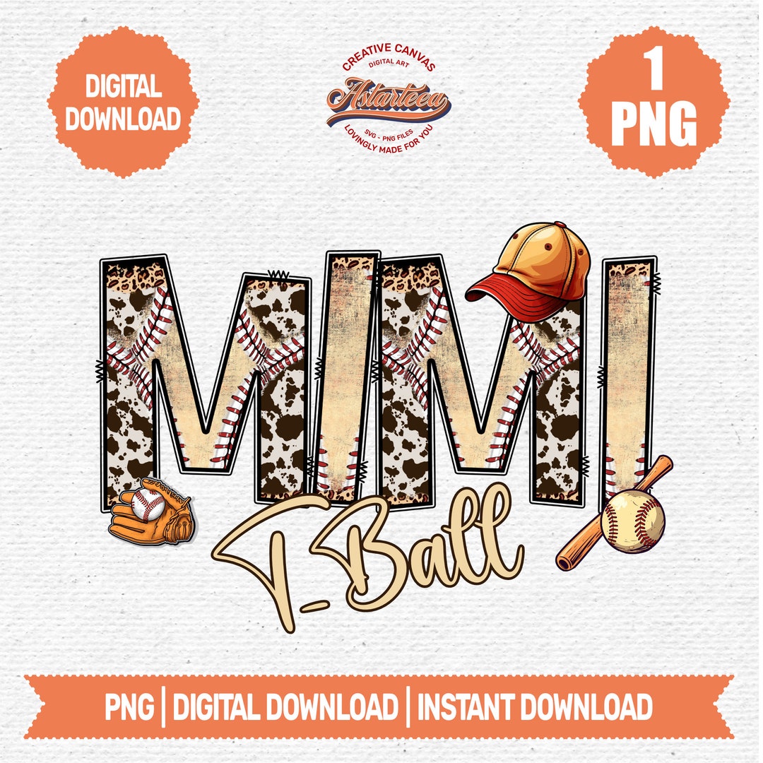 Baseball Mimi PNG | T-ball Doodle Font (digital Download) - Etsy