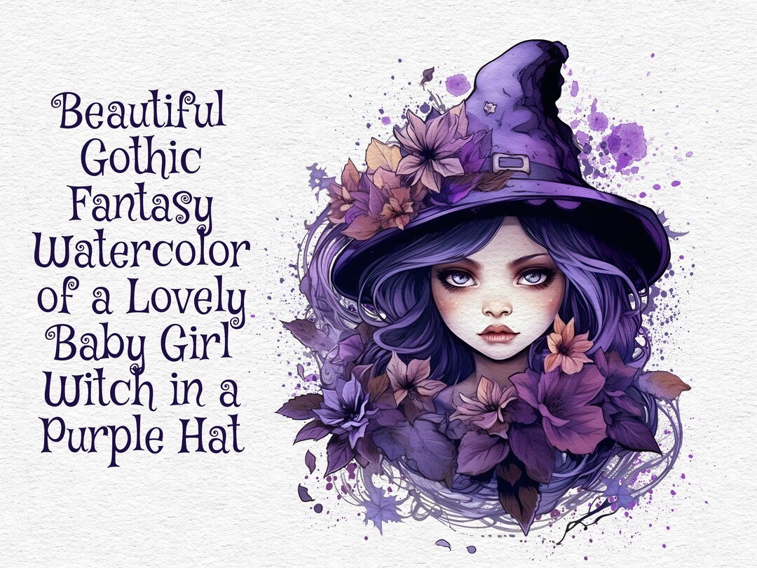 Cute Witch PNG | Mystical Watercolor | Magic Clip Art | Witchy Clip Art ...