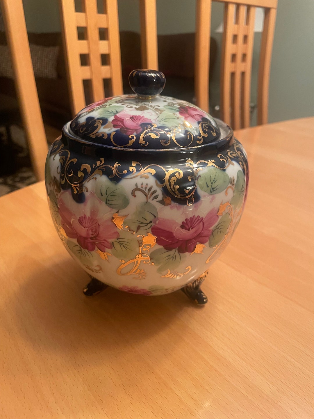 Early 1900's Antique Nippon Cobalt Blue Pot With Lid - Etsy