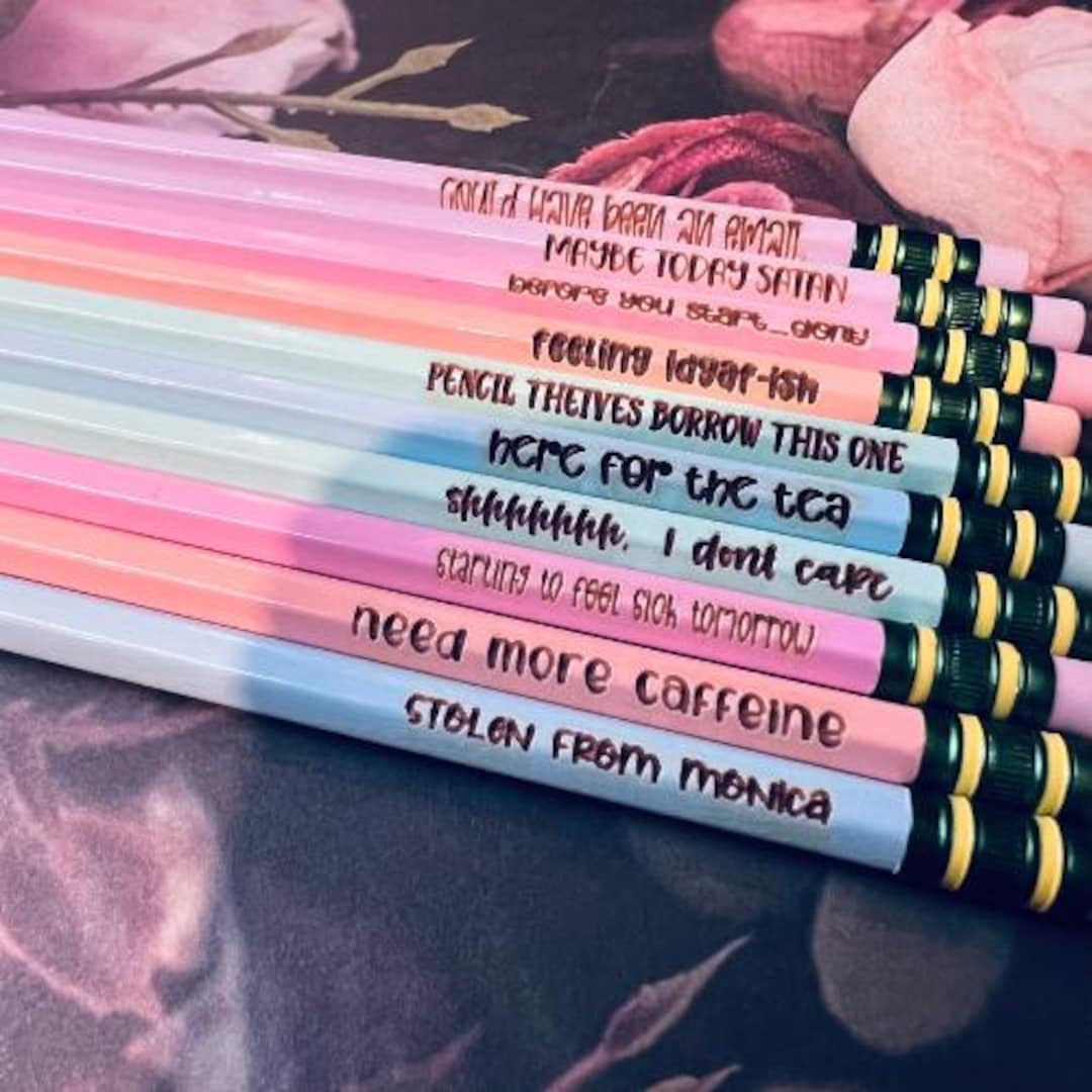 Personalized Pens Pencils Funny Sayings Pack - Etsy