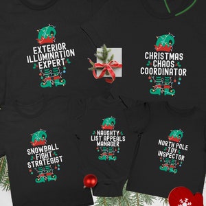Funny Christmas Elf Crew Shirt, Group Matching Family Holiday Tee ...