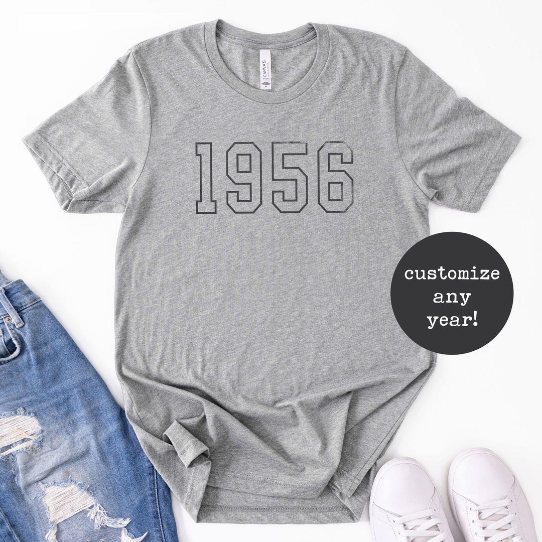 Vintage 70th Birthday Shirt Custom Born in 1956 Retro T-shirt, Turning ...