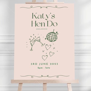 Minimalist Personalised Hen Do Welcome Sign - Etsy