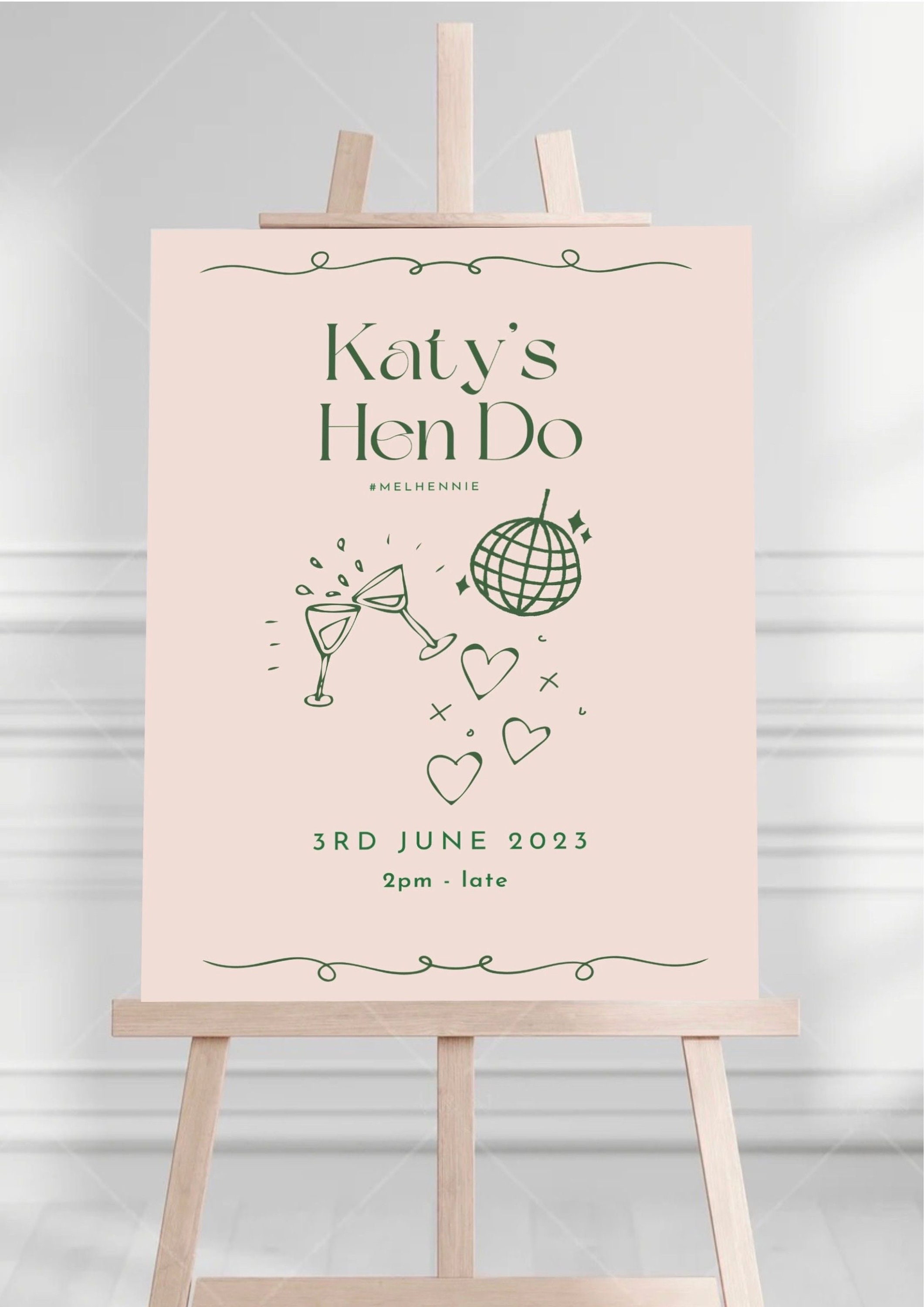 Minimalist Personalised Hen Do Welcome Sign - Etsy
