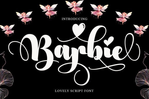 Barbie Font, Script Font, Handwritten Font, Wedding Font, Signature ...