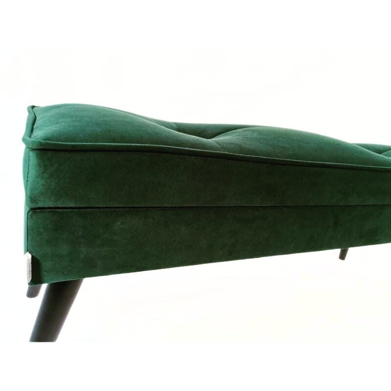 Bottle Green Upholstered Bench, Beech Wood Legs, Hall Seating - Etsy