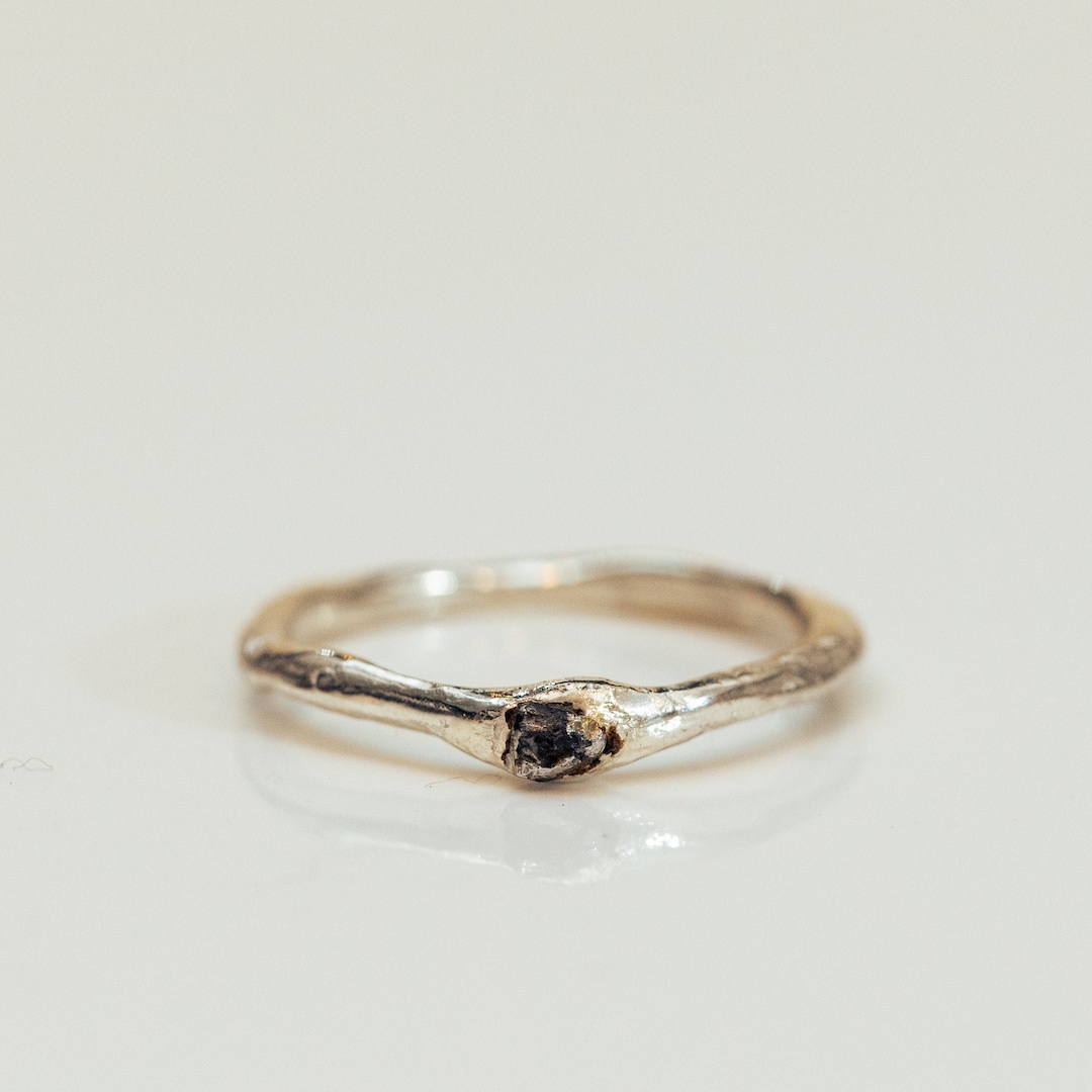 Campo Del Cielo Meteorite Silver Ring With Raw Texture Design. 925 ...