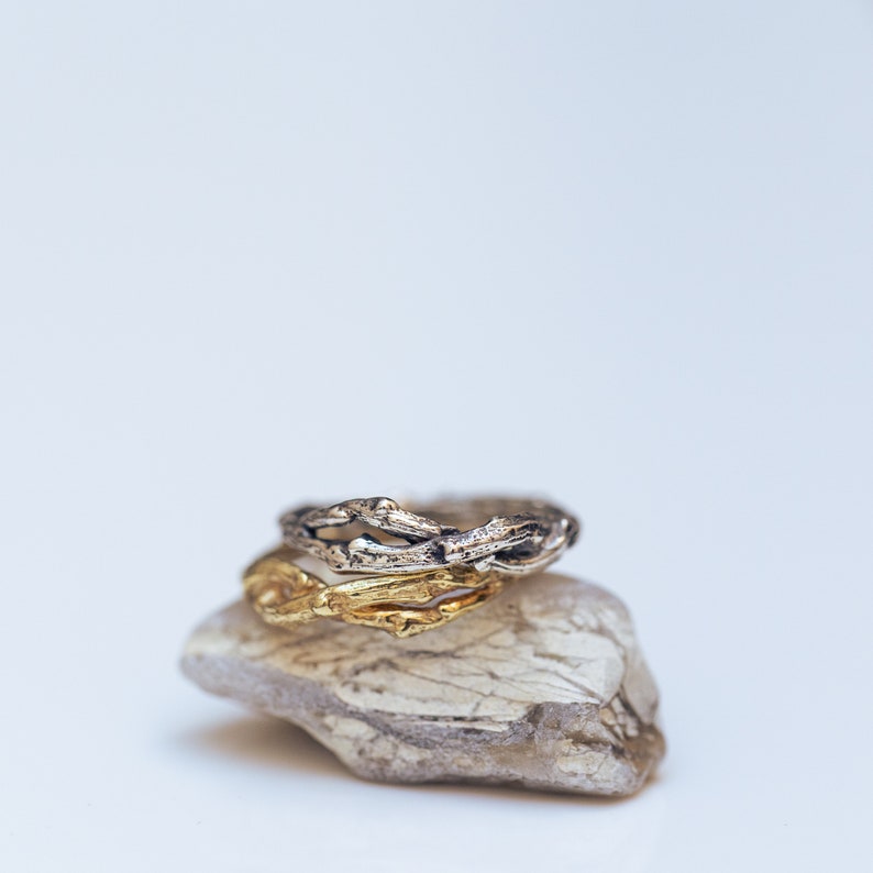 Gold Plated Organic Wedding Ring - Etsy UK