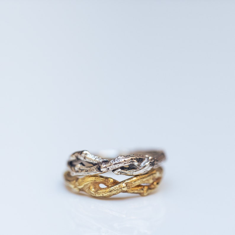 Gold Plated Organic Wedding Ring - Etsy UK