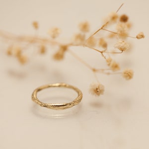 14K Solid Gold Fingerprint Ring With Uneven Texture - Etsy