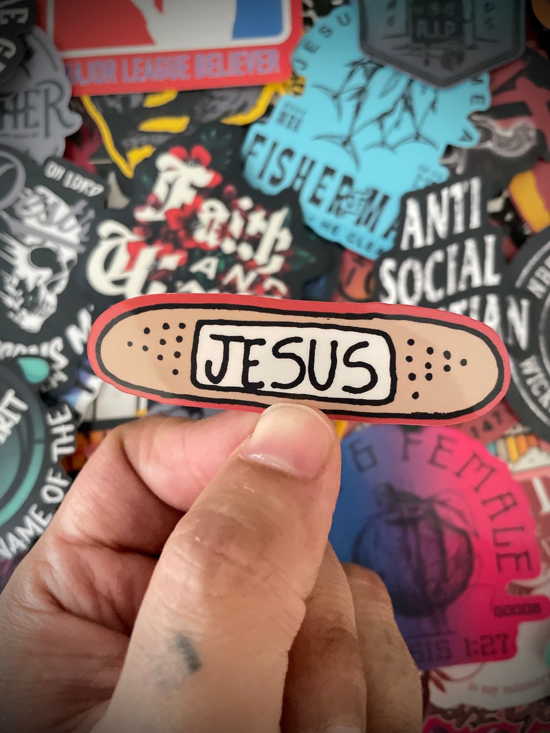 Jesus Band-aid Sticker Vinyl Sticker Christian Sticker - Etsy