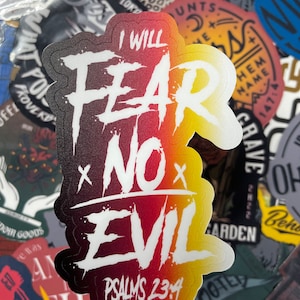 No Fear Sticker, Vinyl Sticker, Christian Sticker, Jesus Decal, God ...