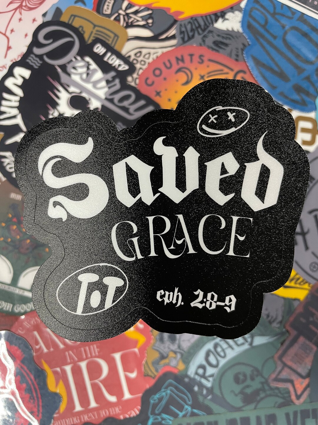 All Grace Sticker, Vinyl Sticker, Christian Sticker, Jesus Decal, God ...