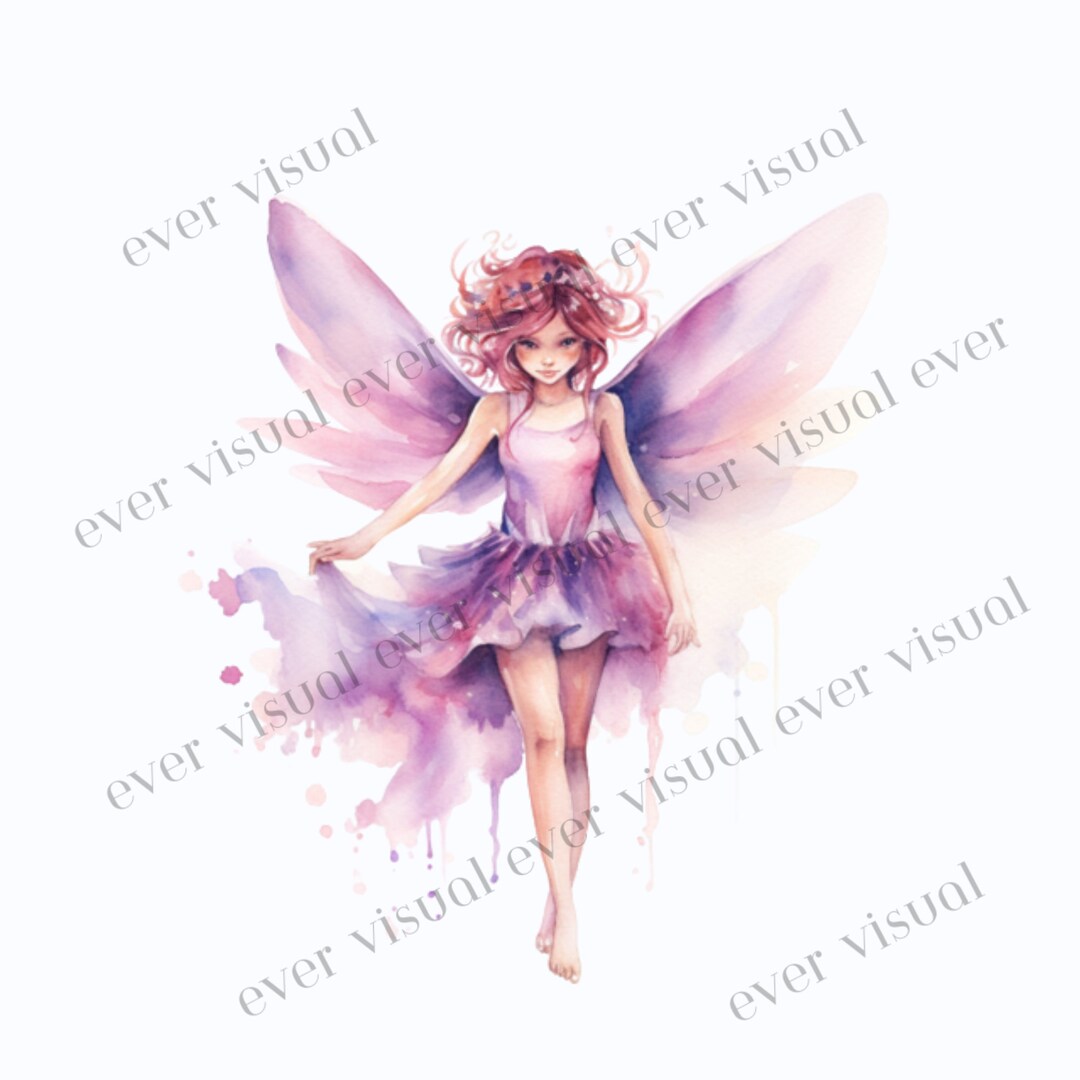 Fairy Clipart Pink and Purple Fairies Instant Download Clip Art - Etsy