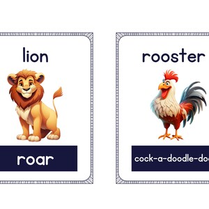 Flash Cards, Montessori Flashcards, 16 Animals and Their Sounds. Comes ...