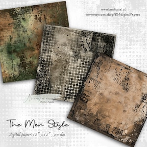 The Men Style Collection, Printable Digital Papers, JPEG Paper Pack ...