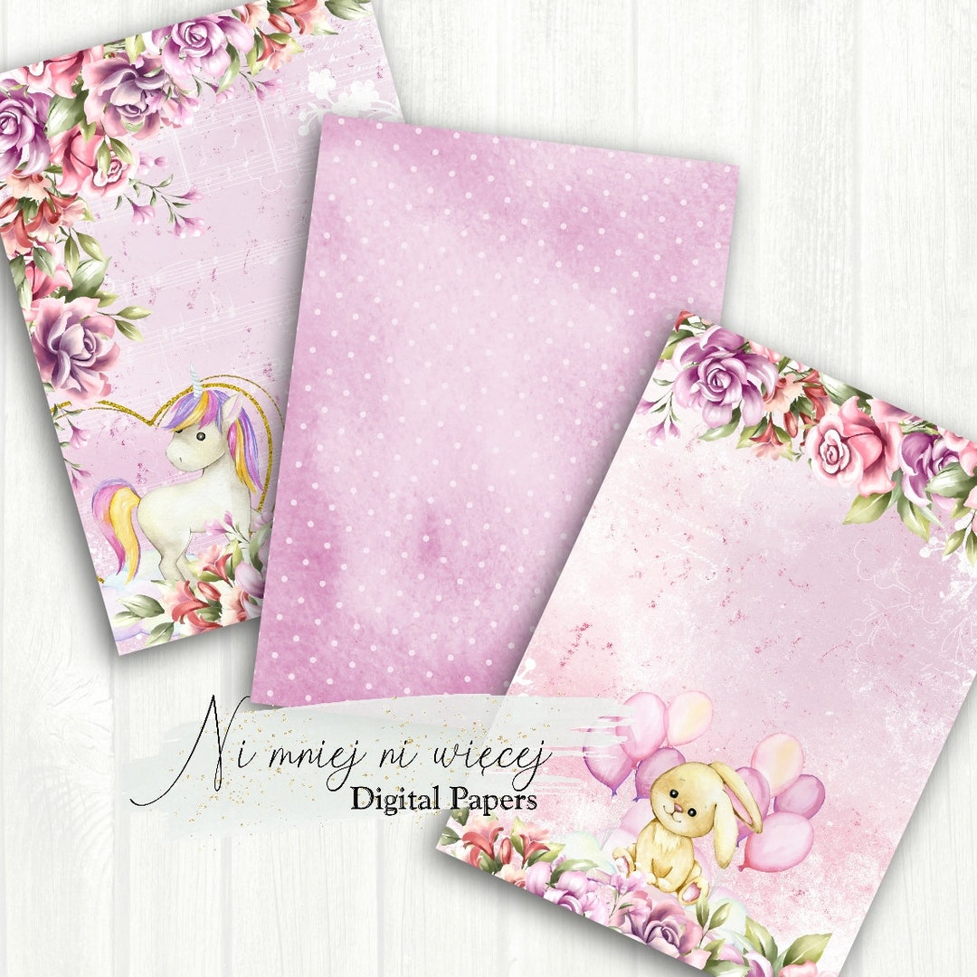 A4 Little Lady Collection Printable Digital Papers With - Etsy