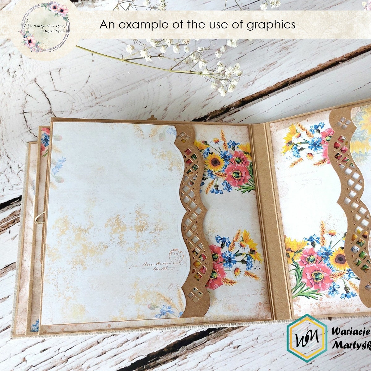 A4 Meadow Flowers Collection, Printable Digital Paper, Scrapbooking ...