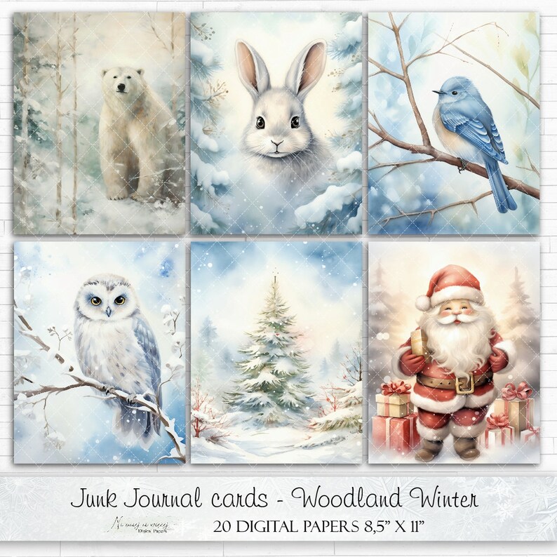 Woodland 8,5' X 11' Digital Papers Collection, Holiday Scrapbook Papers ...