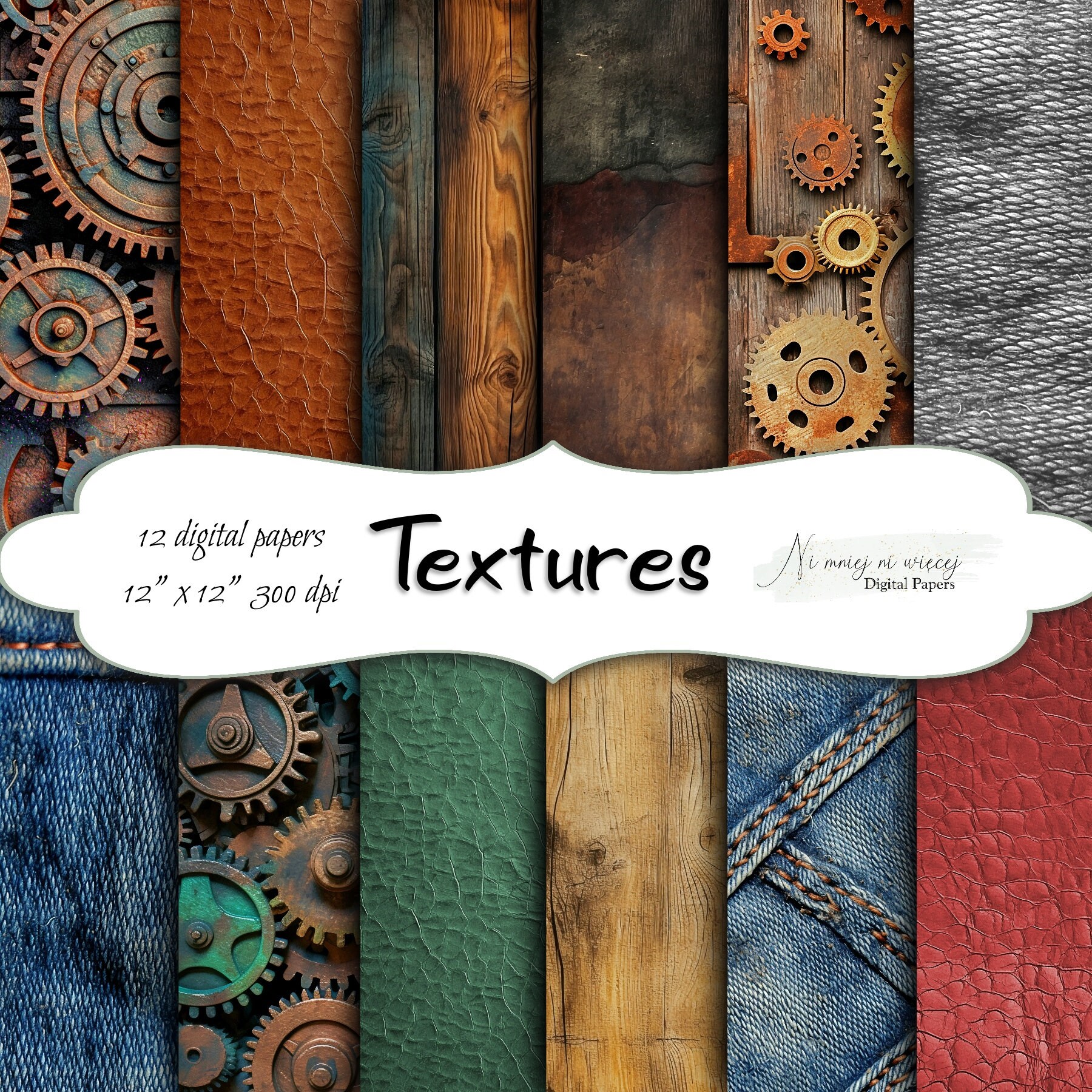 Textures Collection, Printable Digital Papers, JPEG Paper Pack, Scrap ...