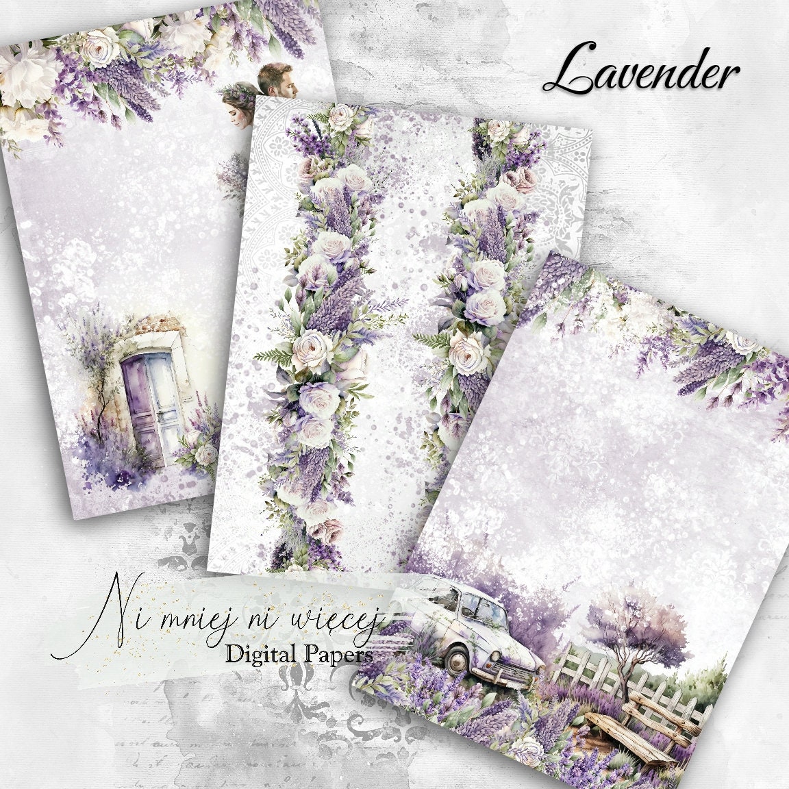 A4 Lavender Collection Printable Digital Papers JPEG - Etsy Australia