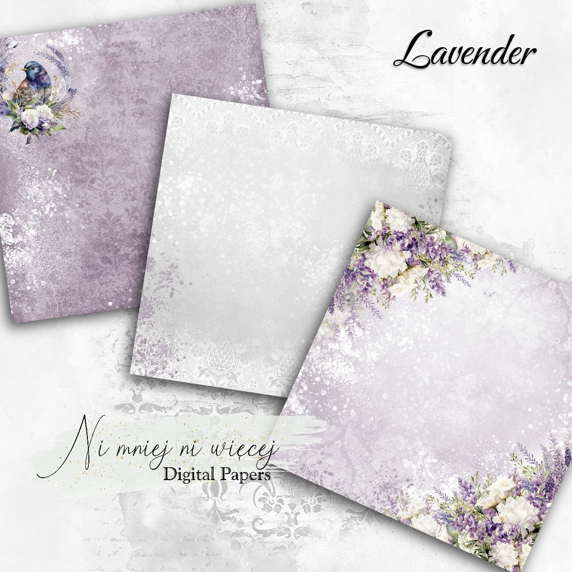 Lavender Collection, Printable Digital Papers, JPEG Scrapbooking Paper ...
