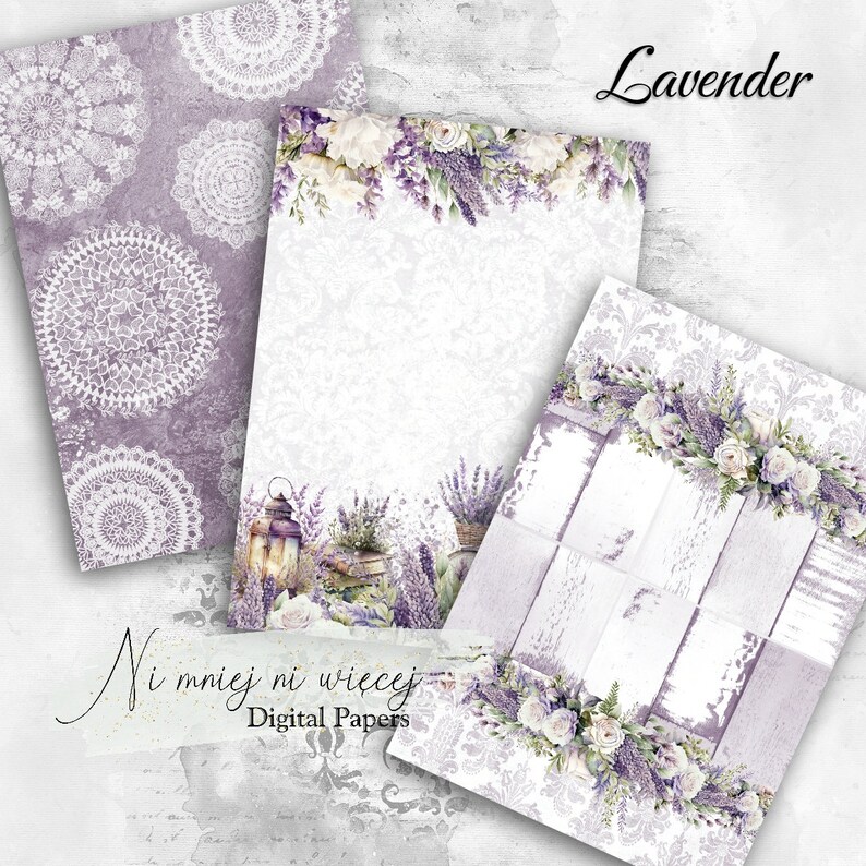 A4 Lavender Collection Printable Digital Papers JPEG - Etsy