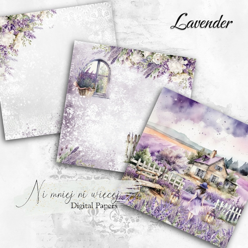Lavender Collection Printable Digital Papers JPEG - Etsy